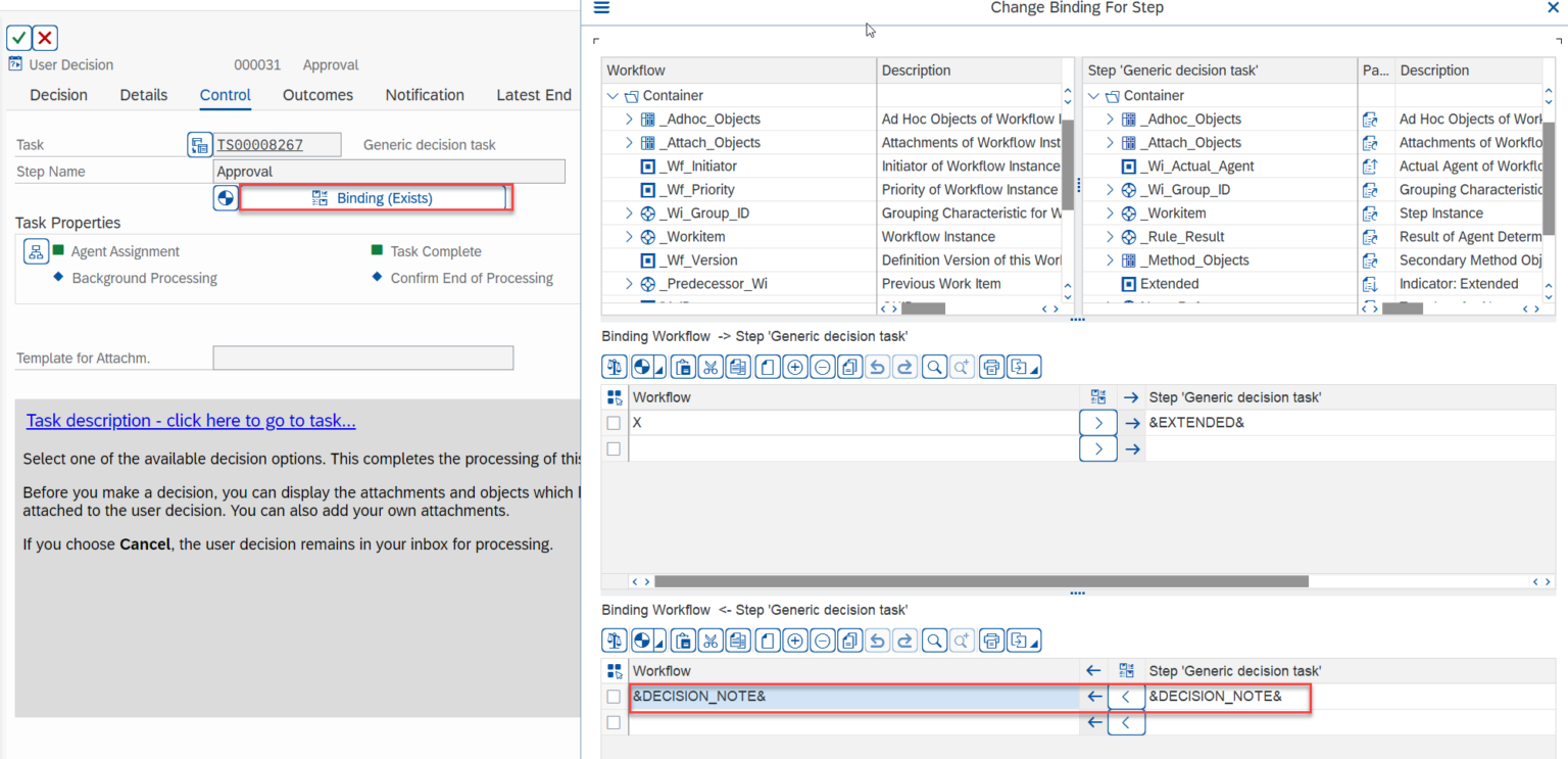 SAP Workflow : Read decision note for a task action from MyInbox