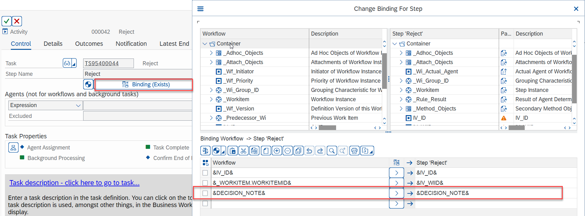 Sap Workflow Read Decision Note For A Task Action From Myinbox